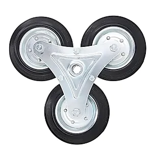 Fafeicy Stair Climbing Wheel, 6 Inch 300LBS Load Capacity Triangular Rubber Caster, Slip Resistant, Galvanized Iron Hub, Solid Tire for Stairs, Fafeicycpav6mgnh1