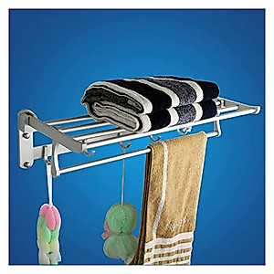 Towel BAR Rack Towel Rack Bathroom Double Towel Bar Foldable Bath Activity Towel Rack Space Towel Rack Aluminum Bathroom Holder