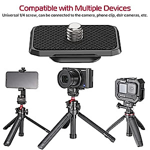 Camera Quick Release Tripod Mount, ULANZI Hummingbird DSLR QR Plate Adapter Vlog Filmmaking Quick Accessories Kits for Gopro Hero/DJI Zhiyun Gimbals/DJI Osmo Action/insta360/ Canon/Sony/Nikon