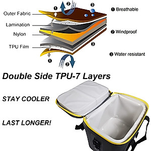 DEROOS Soft Cooler 35 Cans,3 Days Ice Life,Waterproof Portable Large Cooler Bag Soft Sided Cooler,Leak-Proof Zipper Insulated Soft Cooler Bag for Picnic, Camping, Hiking, Fishing, Beach, Outdoor