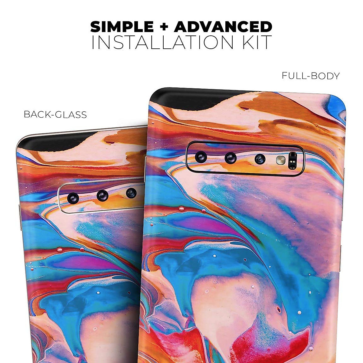 DesignSkinz Liquid Abstract Paint V28 Protective Vinyl Decal Wrap Skin Cover Compatible with The Samsung Galaxy S20 (Screen Trim & Back Glass Skin)