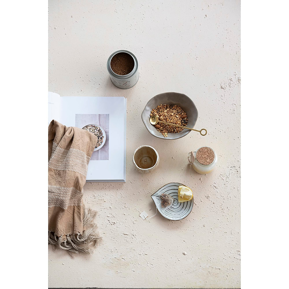 Bloomingville Cotton Fringe, Set of 3 Colors Tea Towel, Multi