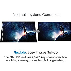 Optoma EH412ST Short Throw 1080P HDR Professional Projector | Super Bright 4000 Lumens | Business Presentations, Classrooms, or Meeting Rooms | 15,000 hour lamp life | Speaker Built In (Renewed)