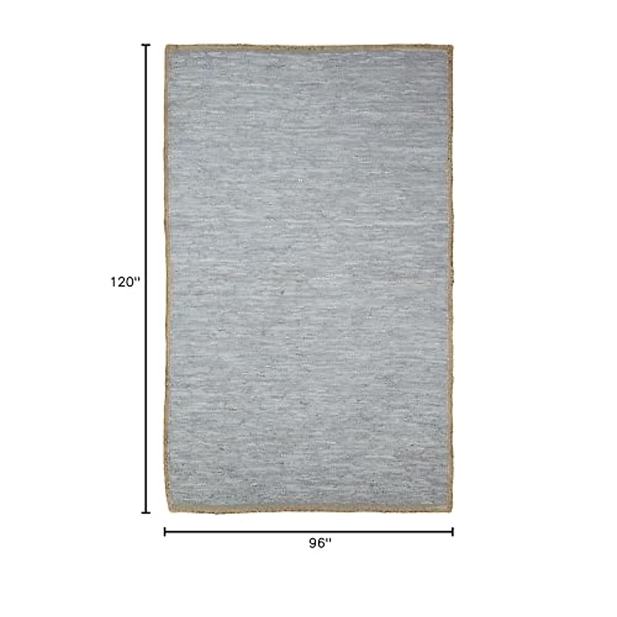 Superior Hand-Woven Kerani Leather, Cotton, and Jute Area Rug, 8' X 10', Smoked Gray
