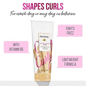 Pantene Pro-V Curl Cream Hair Lotion, Moisturizing Curl Defining Cream, Anti Frizz for Wavy or Curly Hair, with Vitamin B5, Pack of 3, 18 oz Total