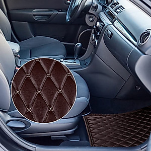 2Pcs Quilted Foam Fabric Faux Leather Thick Sponge Backing Faux Leather Diamond Fluted Car Seating Vehicle Upholstery for Car Headliner, Furniture Upholstery, Headboards, 155x100CM