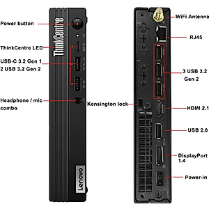 Lenovo ThinkCentre M750q 1L Tiny PC Business Desktop Computer, 12th Gen Intel 12-Core i7-12700, 4GB DDR4 RAM, 256GB PCIe SSD, AC WiFi, Bluetooth, Wireless Antenna, Ethernet, Windows 11 Pro