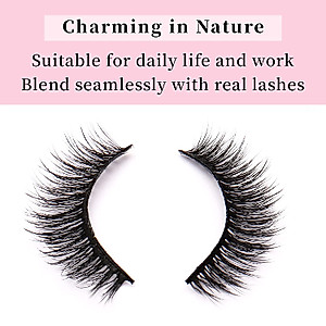 False Lashes Natural Look 6D Thick Faux Mink Lashes 10 Pairs 100% Handmake Reusable Fluffy Volume Full Strip Eye Lashes