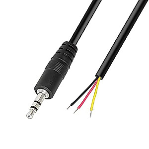RIIEYOCA Replacement 3.5mm Male Plug to Bare Wire Open End 1/8" TRS 3 Pole Stereo Audio Cable for Audio Equipment Installed or Earphone Microphone Cable Repair,1M(4 Pack)