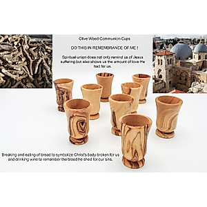 Olive Wood Communion Cups/Set (2.5’’), The Lord’s Supper Cups (6 Pcs) – Quality Communion Cups From The City of Truth, Jerusalem