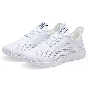 BXYJDJ Walking Shoes for Men Lightweight Trainers Running Sneaker Athletic Gym Fitness Sport Shoes Casual Working Jogging Outdoor Shoe White 10