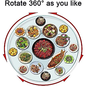 Lazy Susans Turntable Lazy Susan Turntable 50-120 Cm Round Glass Rotating Tray For Kitchen Dining Table Serving Plate ，Large Silent Tabletop Organizer,300KG Bearing For Banquets Party (Color : Gold