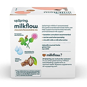 UpSpring Milkflow Electrolyte Breastfeeding Supplement Drink Mix with Fenugreek | Chocolate Flavor | Lactation Supplement to Promote Healthy Breast Milk Supply & Restore Electrolytes | 16 Drink Mixes