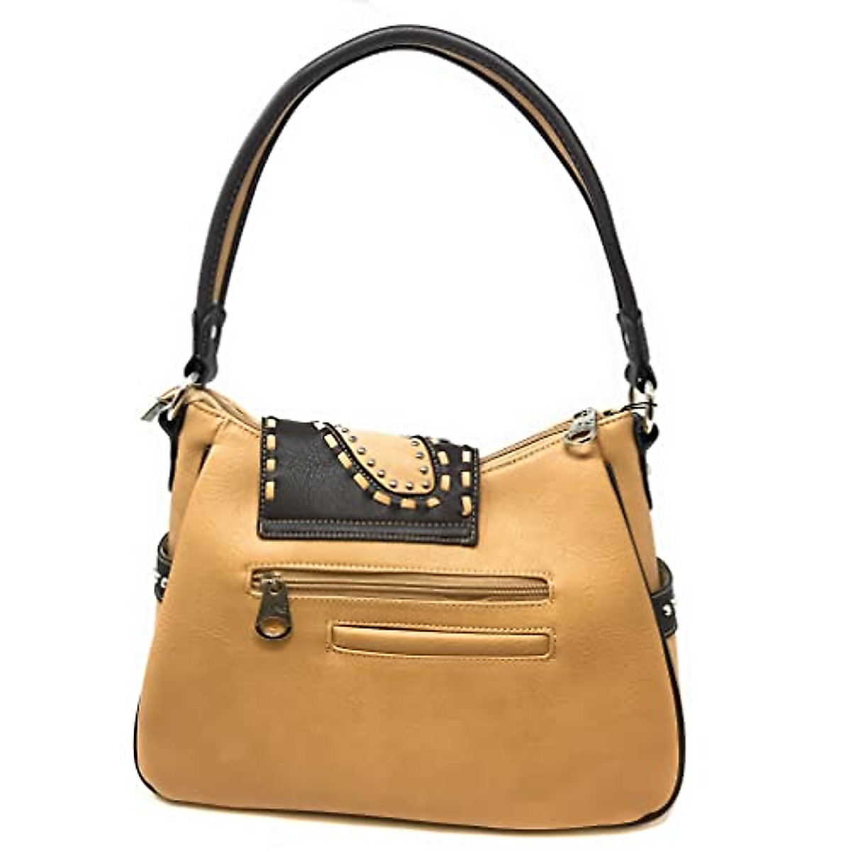 Turquoise and Fringe Western Shoulder Bag - Tan