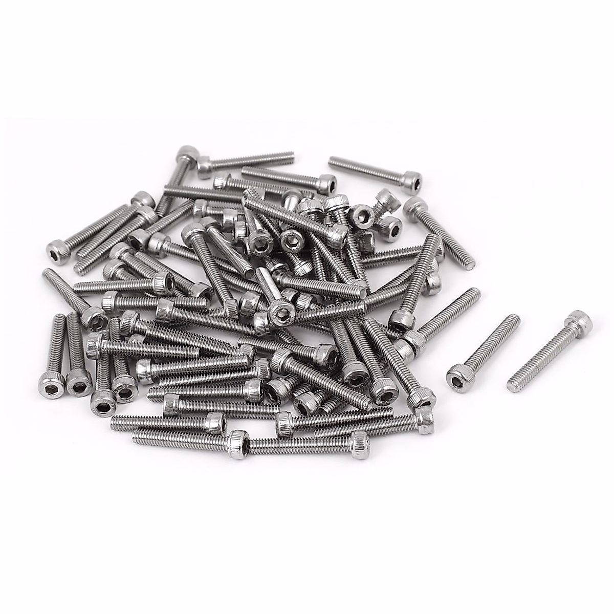 uxcell® M4x25mm Thread 304 Stainless Steel Hex Socket Head Cap Screw Bolt DIN912 80pcs