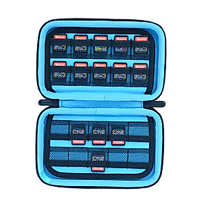 Hard Game Card Storage Holder Case for Nintendo Switch Games or PS Vita or SD Memory Cards - Black/Light Blue