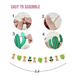 Rose Gold Tropical Bachelorette Party Banner Tropical Palm Leaves Banner for Beach Bachelorette Party Hawaiian Luau Summer Tropical Bach Party Decorations