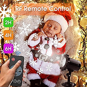 Christmas Snowflake Projector Lights Outdoor, EUKZEKY Snowfall Projector Lights Waterproof Snowflake LED Light Projector Lamp for Holiday Wedding Garden Patio Party Indoor Outdoor Christmas Decoration