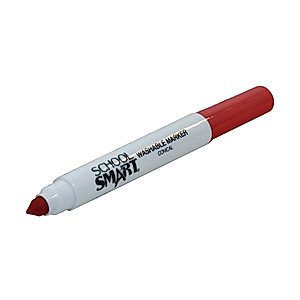 School Smart Washable Art Markers, Conical Tip, Red, Pack of 12