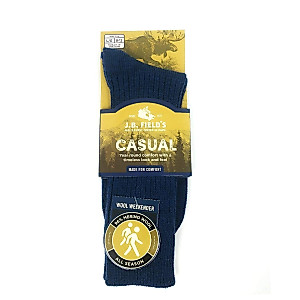 J.B. Field’s 96% Merino Wool Breathable Wrinkle Resistant Non-binding Casual Sock, 3 Pack (Medium (5-9 Shoe), Natural)