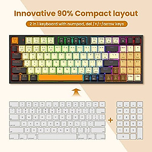 Redragon Mechanical Gaming Keyboard, Wired Mechanical Keyboard with RGB Backlit, 94 Keys, Programmable Macro Editing, Numeric Pad, Red Switches, Compact Keyboard Mechanical for Pc Mac Ipad, K636CLO