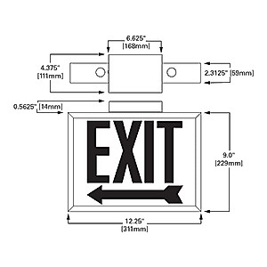 Sure-Lites CHX71 Self Powered, Steel Housing, White LED Exit Sign Light with Lens
