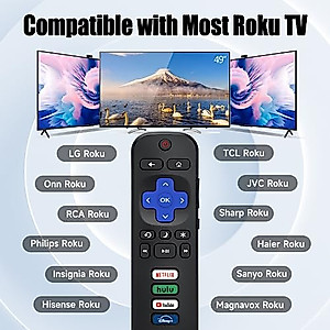 New Universal TV Remote Compatible Only for R-KU TVs Remote,Compatible for TCL R-KU/Hisense R-KU/Onn R-KU TVs (Not for R-KU Stick and Box) (Pack of 2)