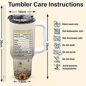 Personalized 40oz Tumbler - Cute A squirrel mother holding her baby close while sitting on Mother and Child Design with Nutrition Facts - Gift for Mom, Grandma, Mother's Day Za4Ryl