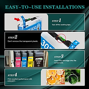 Kingjet LC3033 Ink Cartridge 8 Pack, Replacement for Brother LC3033XXL 3033 LC3035 3035, Work with Brother MFC-J995DW MFC-J995DWXL MFC-J805DW MFCJ805DWXL MFC-J815DW Printer (2BK / 2C / 2M / 2Y)