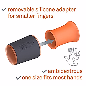 Slice 10583 Safety Cutter Ring, Fits on Tip of Finger, Package Opener, Finger Friendly Micro-Ceramic Blade Lasts 11x Longer Than Metal, Reduce Fatigue & Strain