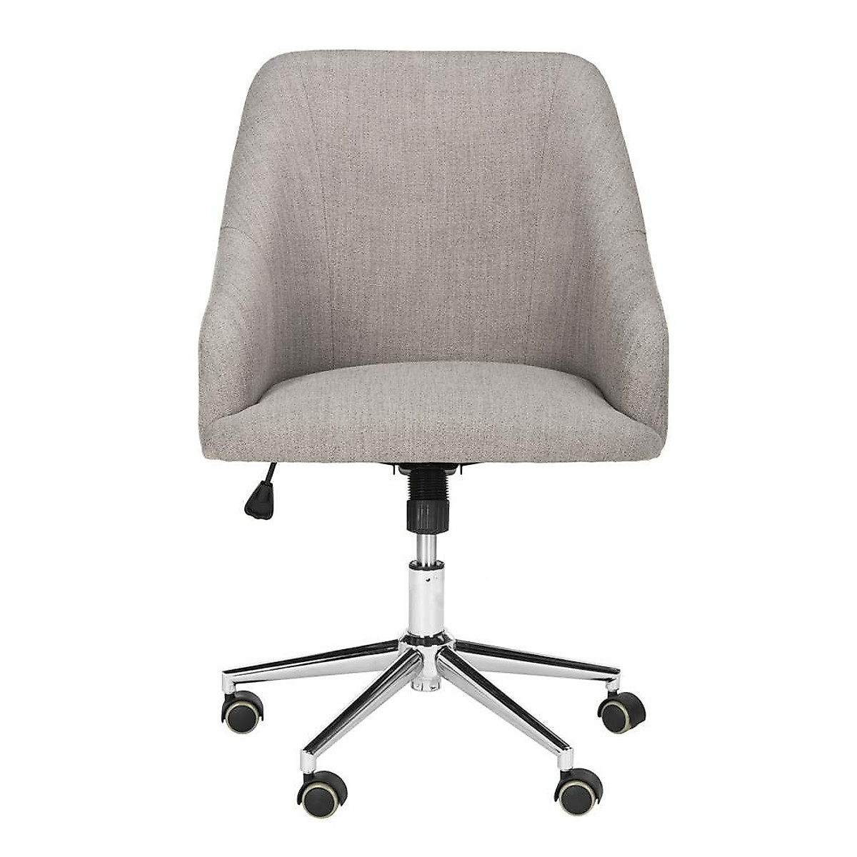 Safavieh Home Adrienne Grey Linen and Chrome Leg Tufted Swivel Office Chair