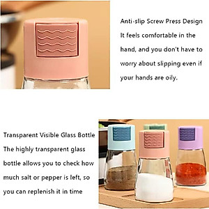 Moisture Proof Salt And Pepper Shakers Precise Quantitative Push Type,Quantitative Seasoning Bottle,Precise Quantitative Push Type (2Pcs-A)