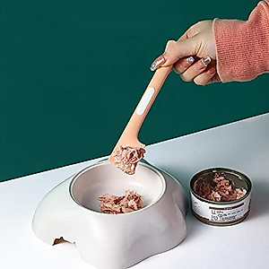 4 PACK Pet Food Can Supplies Mixing Spoons Canned Scoop for Cat Dog Feeding and Wet Storage (Pink + Gray)