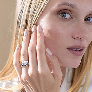 MyNameNecklace MYKA - Personalized “Charlize” Russian Ring for Woman, Her, Wife, Grandma - Custom Inscribed Intertwined Ring - Dainty Jewelry Gift for Mother’s Day, Christmas, Birthday