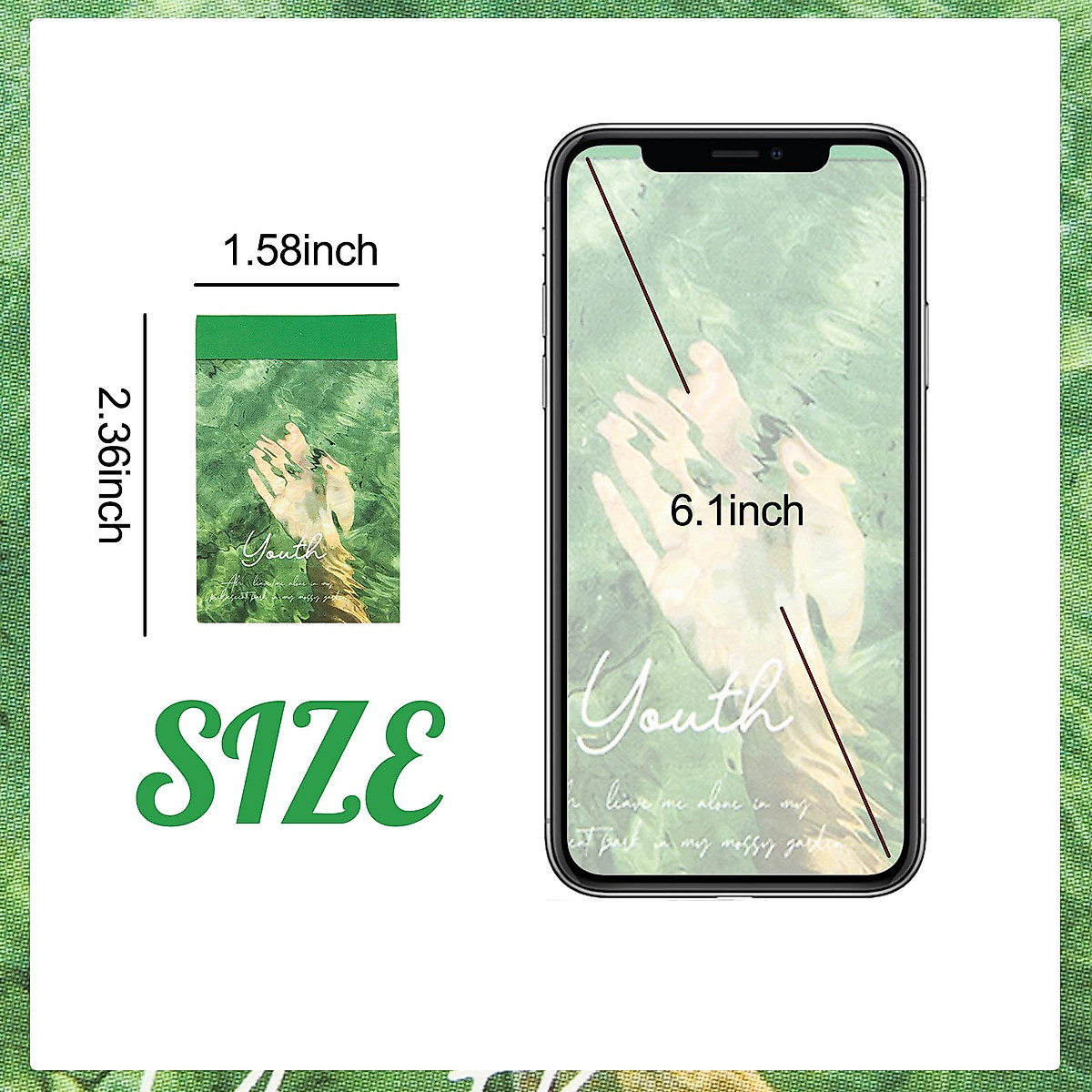 6 Sets 300 Pcs Washi Stickers Set Cute Aesthetic Sticker Book for Journaling, DIY Decorative Paper Sticker Decals for Bullet Journal Art Scrapbooking Diary Card Craft Gift Album Notebook Stationery