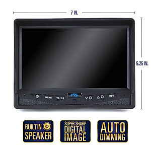 Rear View Safety Backup Camera System with 7" Display (Black) RVS-770613