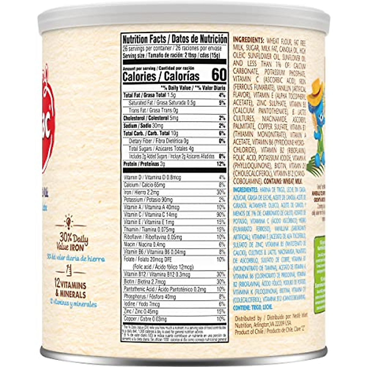 Nestle Cerelac Wheat Cereal with Milk, Made for Toddlers 12 Months, 14.1-Ounce Canister (Pack of 6)