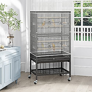 YITAHOME 52 inches Birdcage Cover and Bird Cage Seed Catcher, Bird Cages for Parakeets, Parrot, Cockatiel, Pigeon, Flight cage for Birds