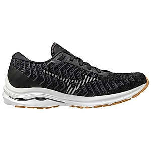 Mizuno Women's Wave Rider 24 WAVEKNIT Running Shoe, Black-Dark Shadow, 7 D US