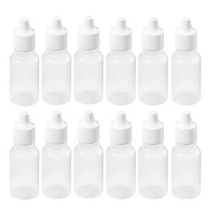 12PCS 50ML 1.7oz Clear Empty Refillable Plastic Squeezable Eye Drop Dropper Bottle Liquid Medicine Container With Screw Cap Essential Oil Container Bottles