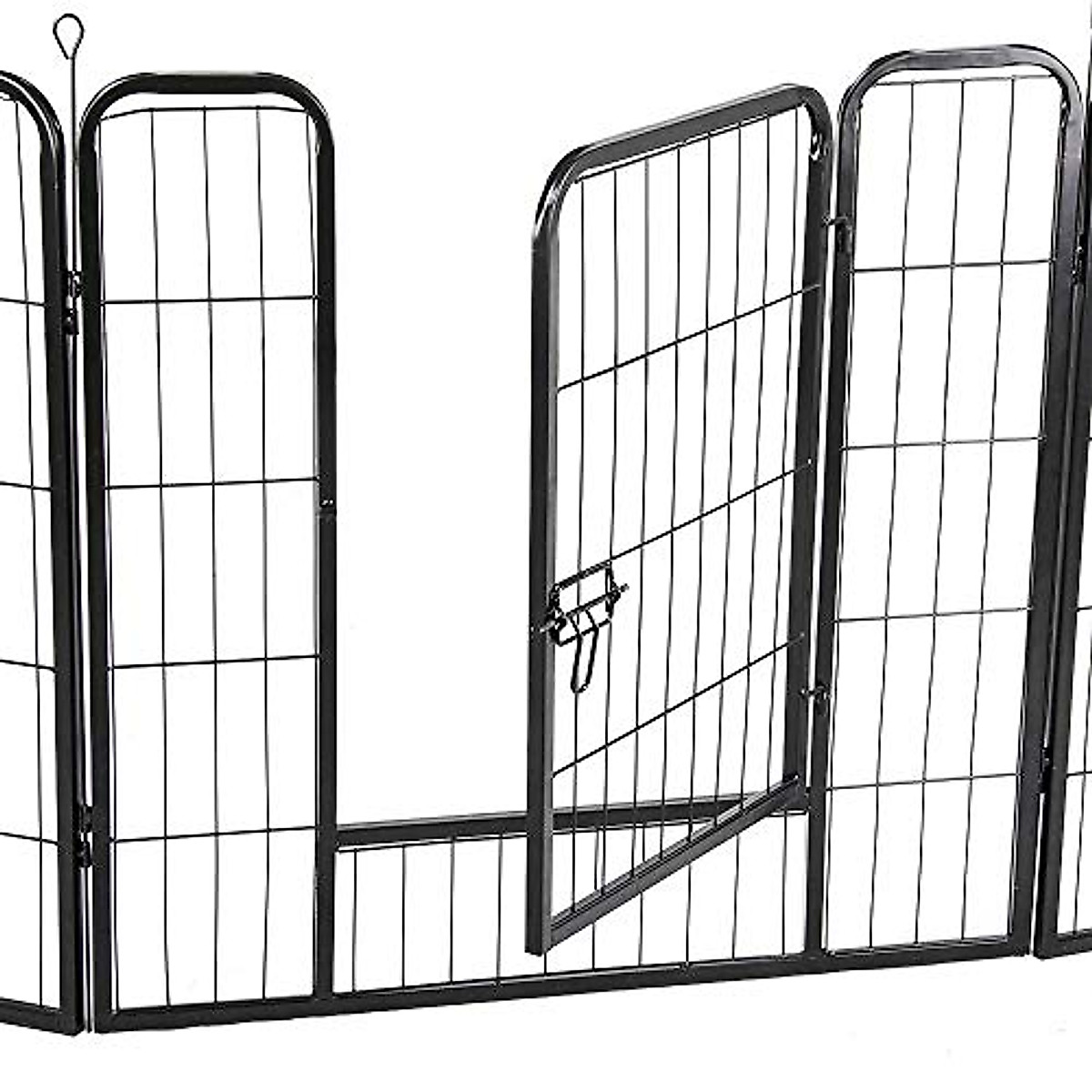 Yaheetech Foldable Pet Pen Playpen Play Yard - 32 inch 18 Panel Portable Small Animal Playpen Metal Exercise Barrier Fence w/Door Outdoor Indoor Black