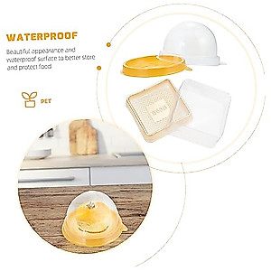 Yardenfun 100pcs Packing Cake Box Clear Plastic Gift Box Favor Boxes for Wedding Mini Cake Stand Mooncake Packaging Box Mini Cake Carrier Clear Plastic Mini Cupcake Plastic Baking Boxes Yolk