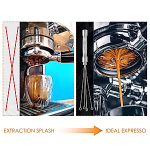 Espresso Coffee Stirrer, MATOW Stainless Steel Mini Whisk for Espresso Stirring Distribution – Professional Coffee Powder Stirring Tool