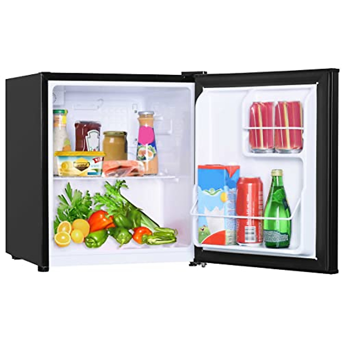 Impecca Compact Refrigerator Reversible Door Classic Refrigerator, Single Door All-Refrigerator Mini Fridge, 1.7 Cubic Feet, Stainless