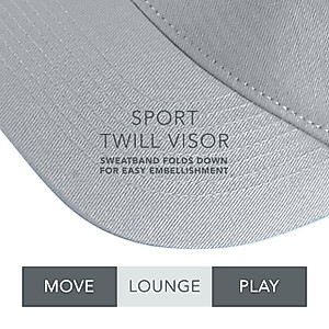 Augusta Sportswear Mens 6225 Visor, Silver Grey