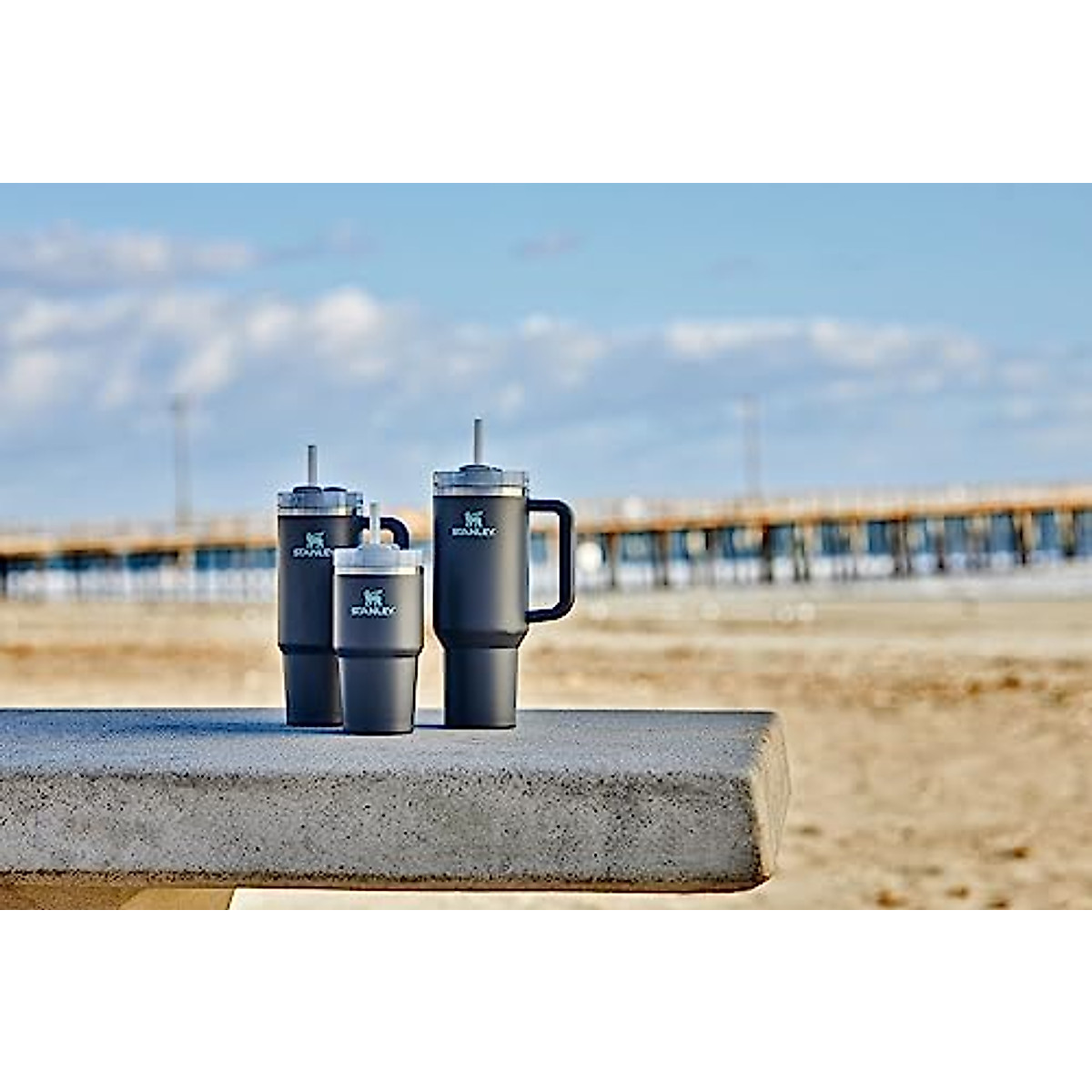 Stanley Quencher H2.0 FlowState Stainless Steel Vacuum Insulated Tumbler with Lid and Straw for Water, Iced Tea or Coffee, Smoothie and More, Charcoal, 40 oz