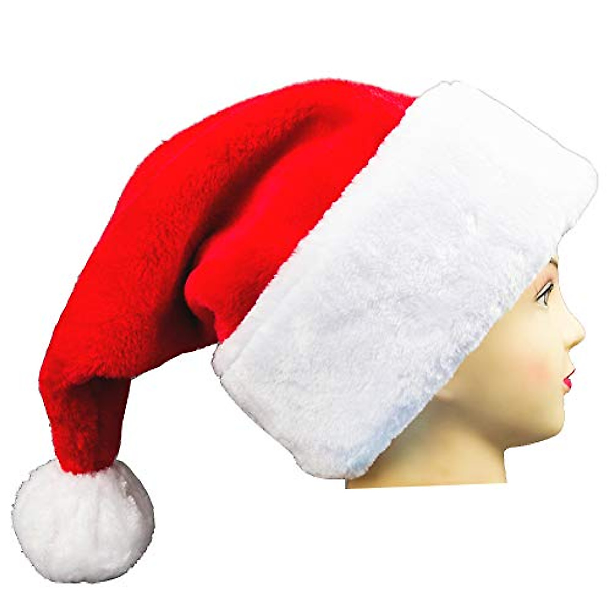 LONGTEN Christmas Hat Santa Hat Xmas Holiday Hat for Children Kids Unisex Velvet Comfort