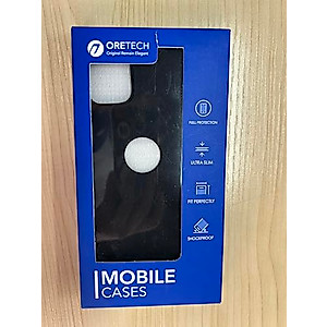 iPhone 12 Mini Case, ORETech Heavy Duty Shockproof Cover with 2 Tempered Glass Screen Protectors - 5.4" Black