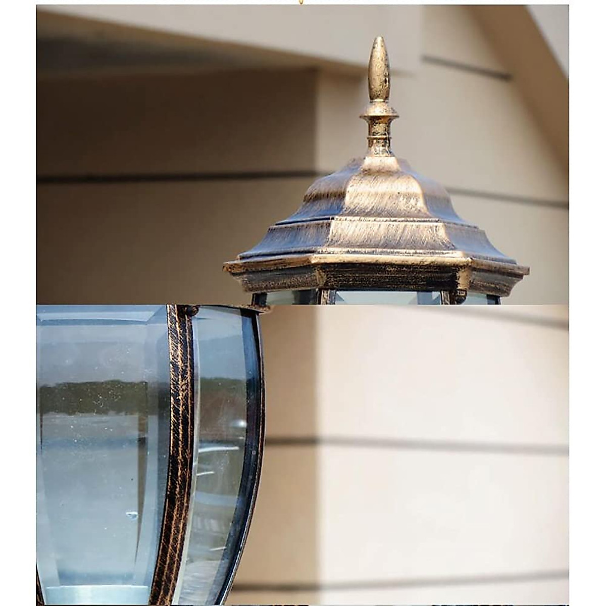 Post Lights Outdoor Post Light Post Cap Lights Wired Outdoor Waterproof Led Villa Patio Aisle Path Pillar Lamp Garden Decoration Landscape Light (Black) (Brass)