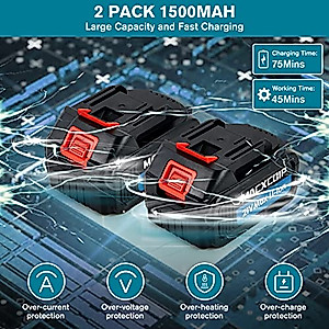 Mini Chainsaw 6 Inch, Electric Cordless Chainsaw with 2 Batteries & 2 Chains, Handheld Chainsaw Kit for Tree Pruning, Wood Cutting, Branches Shears